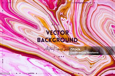 유체 예술 질감 혼합 페인트 효과와 추상 적 배경 흐름과 스플래시액체 아크릴 그림 배거나 벽지에 대한 혼합 페인트 황금 흰색과 산호 넘쳐 색상 갈색에 대한 스톡 벡터 아트