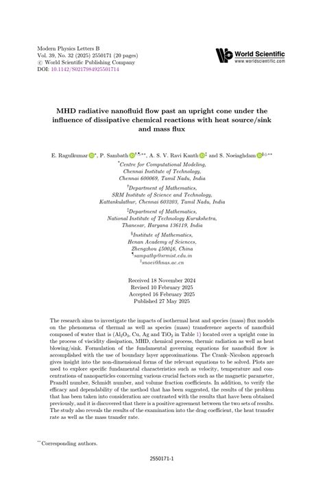 Mhd Radiative Nanofluid Flow Past An Upright Cone Under The Influence Of Dissipative Chemical