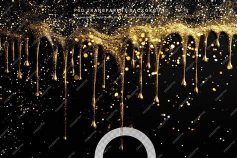Drop Of Water Gold Color Black Background Premium Ai Generated Psd