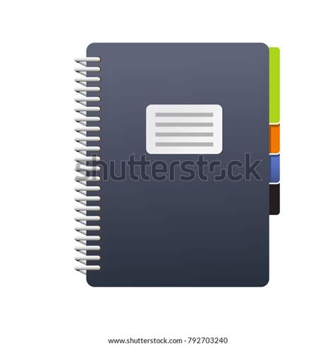 Spiral Notebook Tabs Journal Book Icon Stock Vector Royalty Free 792703240 Shutterstock