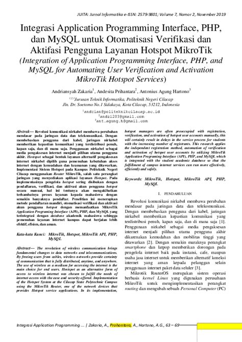 Pdf Integrasi Application Programming Interface Php Dan Mysql Untuk