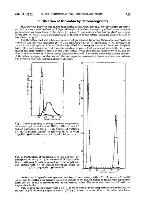 Pdf Purification Of Thrombin By Chromatography Dokumentips