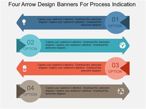 Four Arrow Design Banners For Process Indication Flat Powerpoint Design Templates PowerPoint