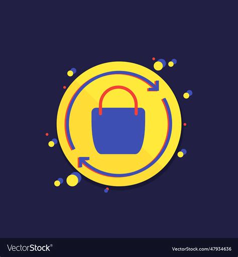 Return Policy Icon With A Bag Royalty Free Vector Image