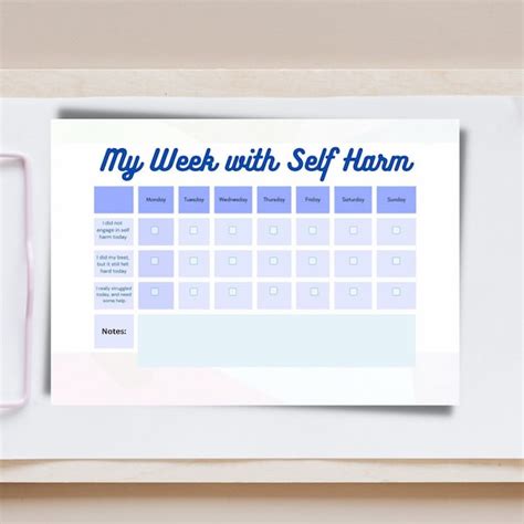 Self Harm Worksheets Etsy
