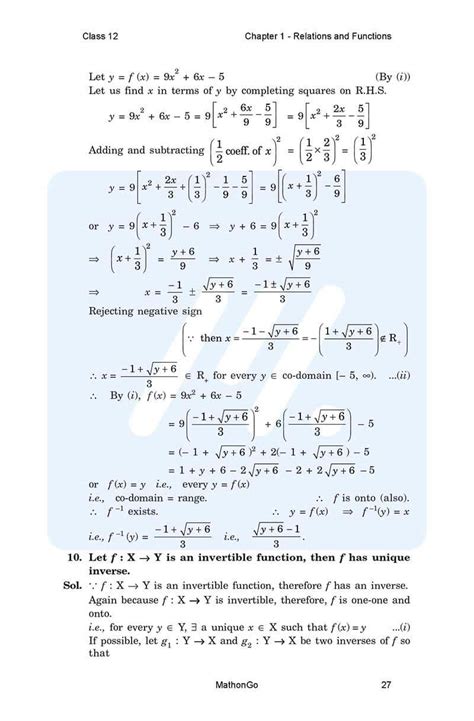 Ncert Solutions For Class 12 Maths Chapter 1 Relations And Functions