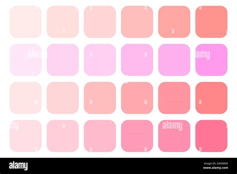 Gradient Color Palette Shades Of Pink Soft Pastel Tones Vector Swatches Stock Vector Image