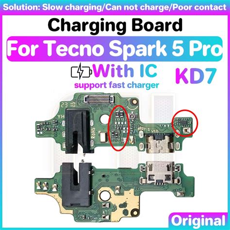 Usb Charging Charger Port Board For Tecno Spark Pro Kd With Ic Usb Port Ribbon Flex Cable