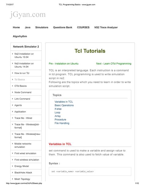TCL Programming Basics JGyan Pre Instalation On Ubuntu Next
