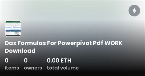 Dax Formulas For Powerpivot Pdf Work Download Collection Opensea