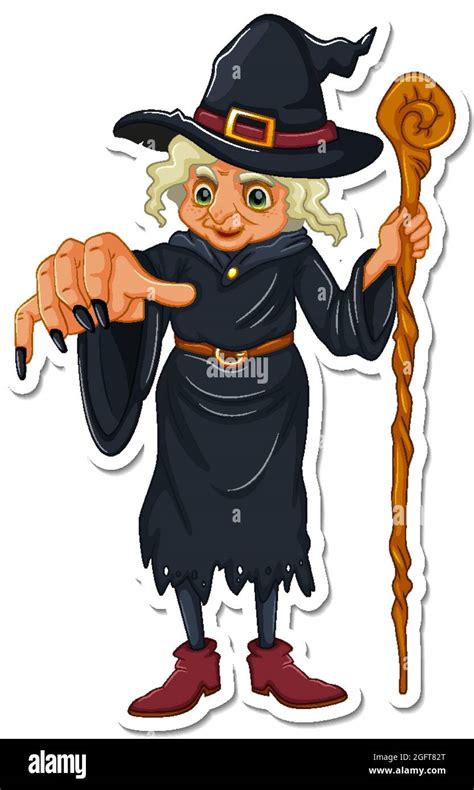 Old Witch Cartoon Cartoon Old Witch With Seaweed In Hair Isolated