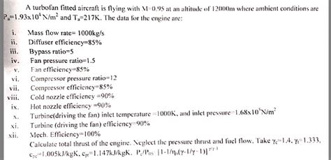 A Turbofan Fitted Aircraft Is Flying With M At An Altitude Of M Where Ambient