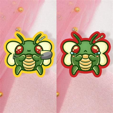 Cute Kawaii Yippie Bug Stickers Yippie Sad Happy Beetle Meme Gaming Laptop Stickers Decals