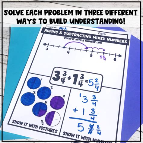 Add Subtract Fractions Mixed Numbers Multi Strategy Printable Made By Teachers