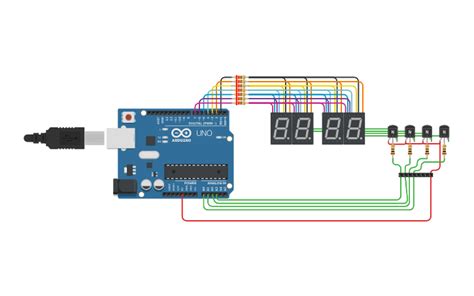 Circuit Design Copy Of 7 Segment Led Clock With Servo Tinkercad