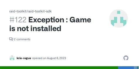 Exception Game Is Not Installed · Issue 122 · Raid Toolkitraid