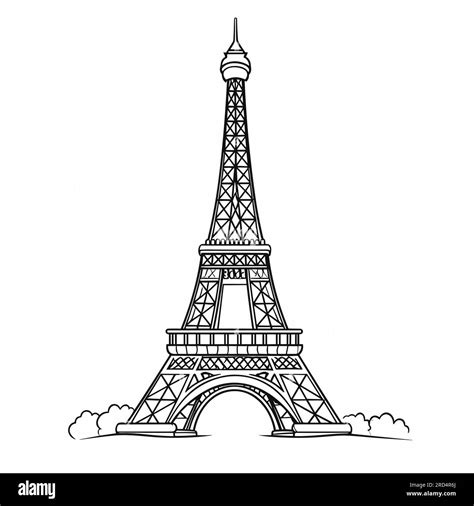 Eiffel Tower Eiffel Tower Hand Drawn Comic Illustration Vector Doodle