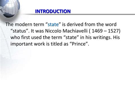 State And Its Elements PPT Political Issues Policy Politics