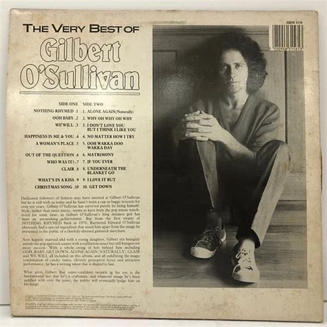 Gilbert Osullivan The Very Best Of Gilbert Osullivan Vinyl Lp
