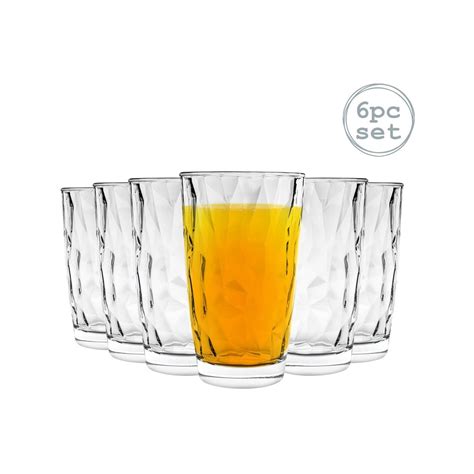 Bormioli Rocco Diamond Dimpled Cooler Glasses 470ml Pack Of 6