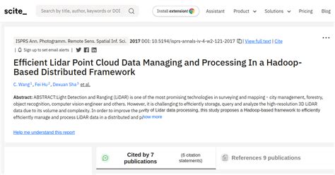 Efficient Lidar Point Cloud Data Managing And Processing In A Hadoop Based Distributed Framework