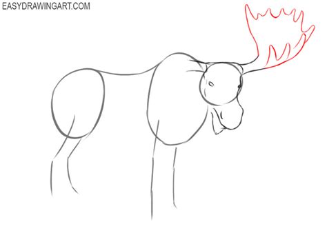 How To Draw A Moose Easy Drawing Art