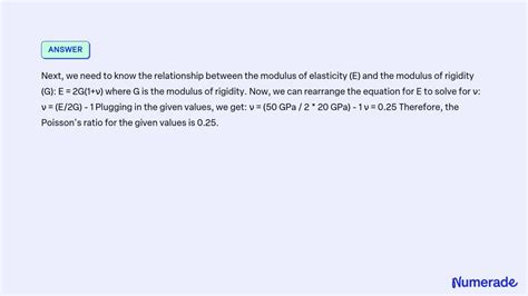 SOLVED Can You Find A Poisson S Ratio From The Modulus Of Elasticity And Modulus Of Rigidity