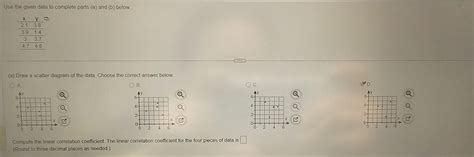 Solved Use The Given Data To Complete Parts A And B Chegg Com