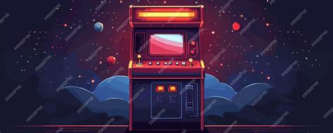 Nostalgic Arcade Game Machine With Joystick And Buttons Vector Flat Minimalistic Isolated