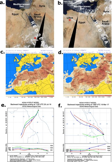 Dust Activity Maps And Trajectory Models A B Nasa Modis Satellite Download Scientific Diagram