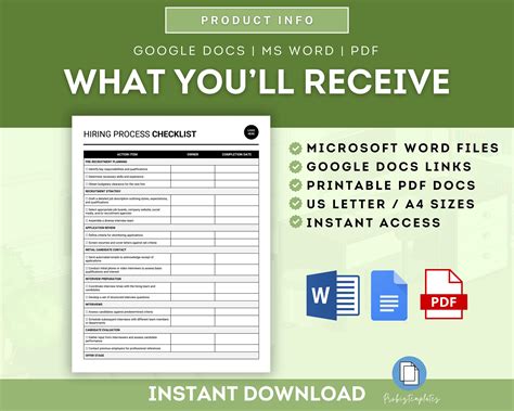Hiring Process Checklist Template Employee Recruitment Process Checklist Form Interview Form