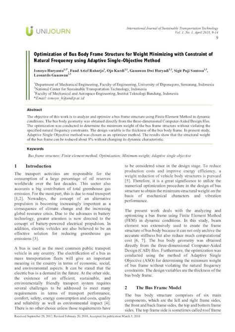 Pdf 2 Optimization Of Bus Body Frame Structure For Weight Optimization Of Bus Body