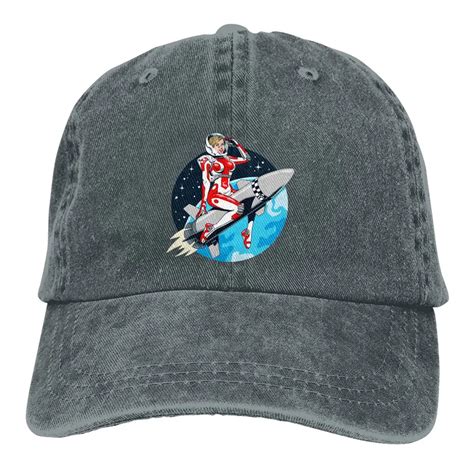 Rocket Space Astronaut Baseball Caps Peaked Cap Pin Up Girl Sun Shade