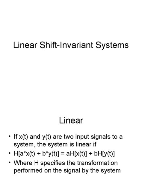 Linear Shift Invariant Systems1 Pdf Technology And Engineering