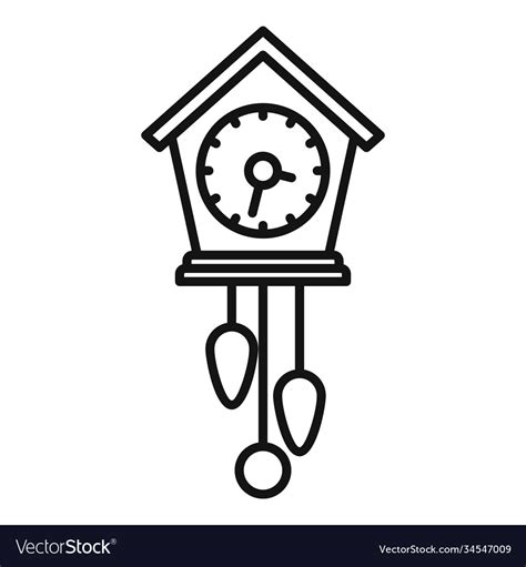 Alarm Pendulum Clock Icon Outline Style Royalty Free Vector