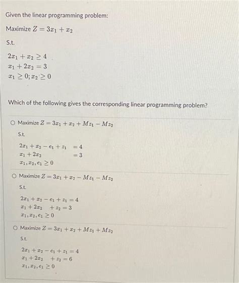 Solved Given The Linear Programming Problem Maximize