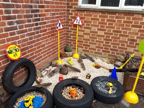 Eyfs Construction Area Outdoors Preschool Construction Area