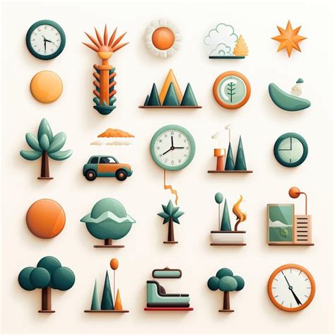 Premium Vector Flat Design Vector Icon Set On White Background
