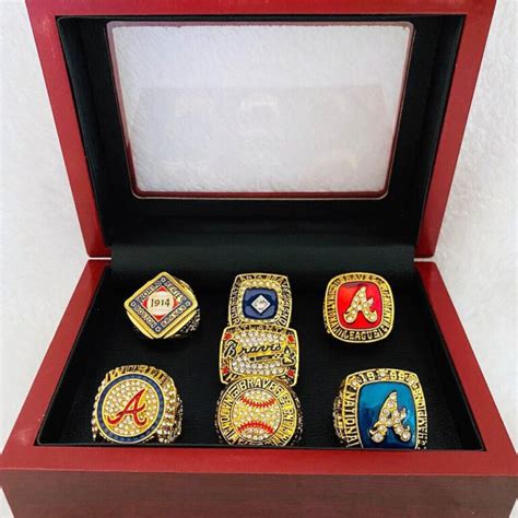 7 Atlanta Braves Mlb World Series Championship Rings Set Mvp Ring