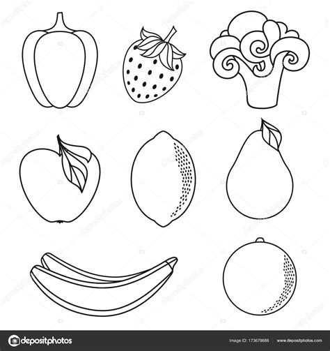 Frutas Para Colorear Dibujos De Frutas Dibujos Frutas Y Verduras