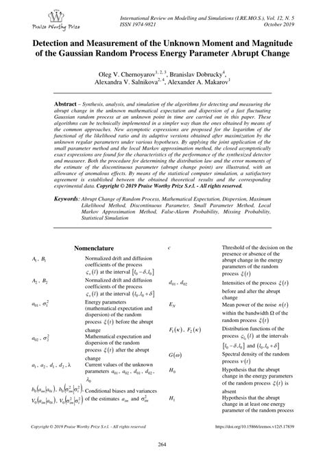 pdf detection and measurement of the unknown moment and magnitude of