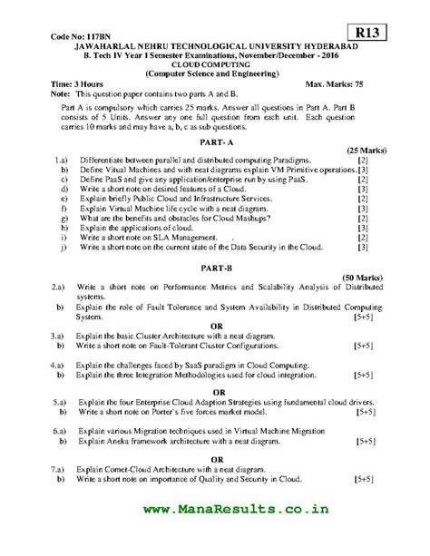 117bn112016 Question Paper Code No 117bn Jawaharlal Nehru Technological University