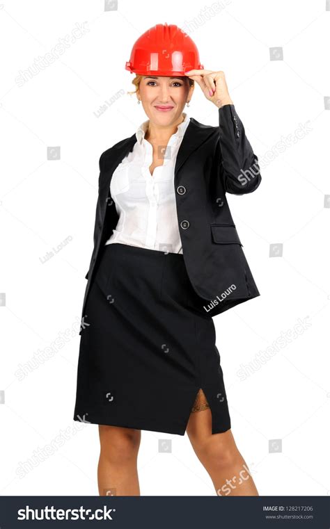 Sexy Engineer Posing Isolated White Stock Photo Shutterstock