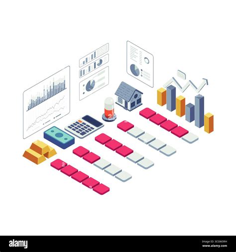 Isometric Asset Allocation And Investment Strategy With Financial Chart Asset Allocation