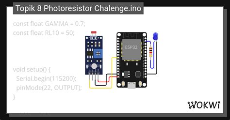 Topik 8 Photoresistor O Wokwi Esp32 Stm32 Arduino Simulator