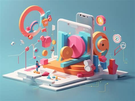 Premium AI Image D Minimal Mobile App Development And Mobile Web Design