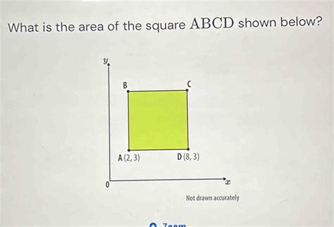 Solved What Is The Area Of The Square Abcd Shown Below Not Drawn