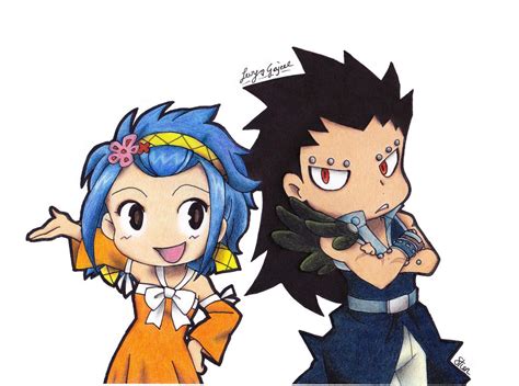Chibi Levy X Gajeel Colored Version By Inlinespeedskater On Deviantart