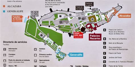 Alhambra Maps Entrance Palaces And Other Key Areas