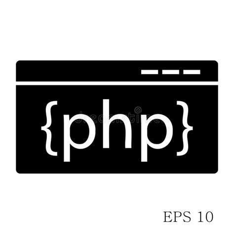 Php Code Icon Isolated On White Background Flat Style Stock Vector